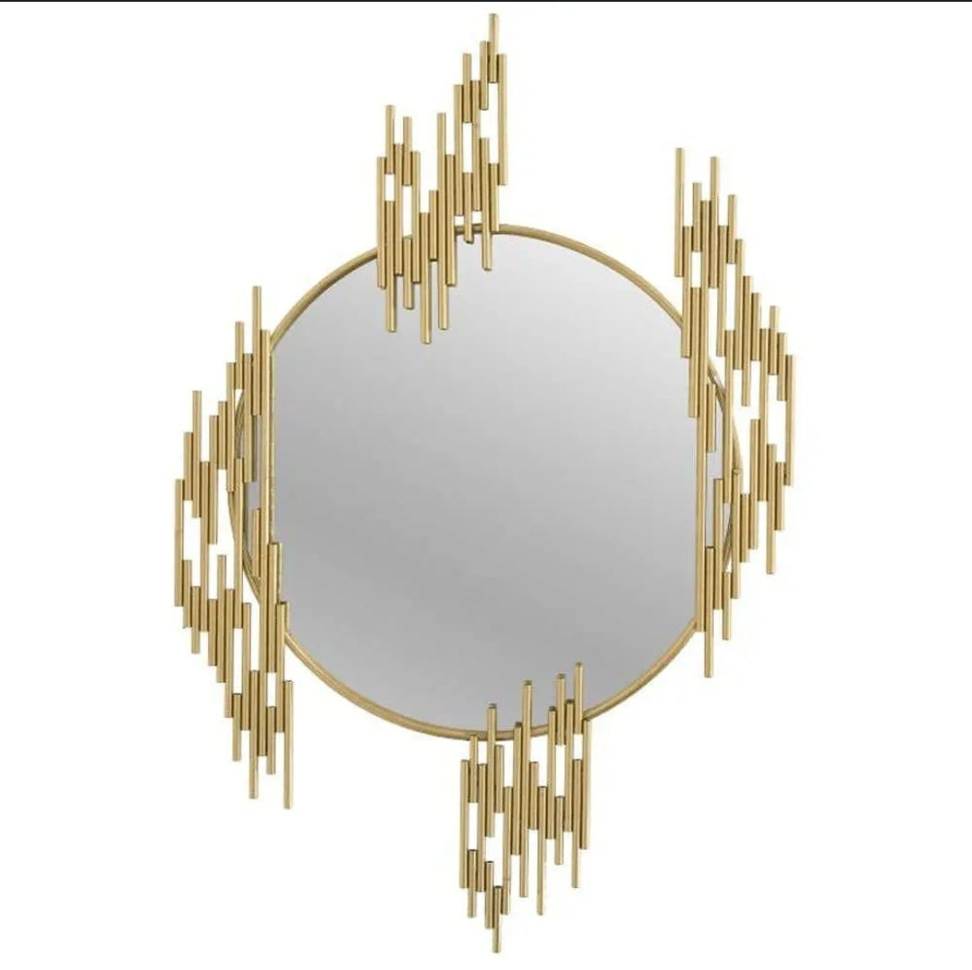 30" GOLD Round Cascade Mirror - Metalle Collection– Casa Febus | Home ...