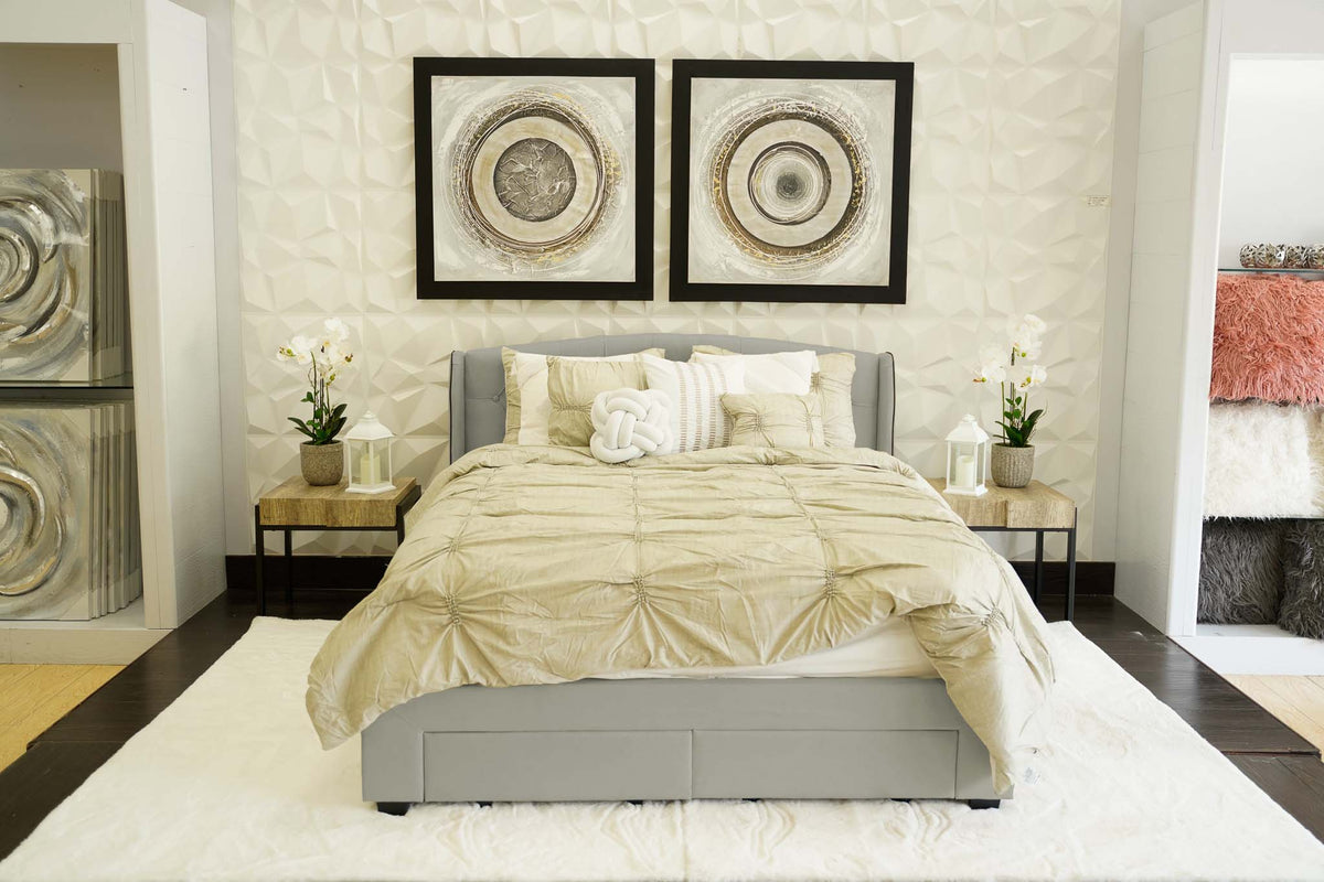 Lia Bed Grey- Queen size– Casa Febus | Home • Design