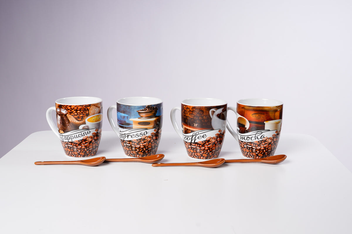 12oz Coffee Time Set/4 Mugs- Coffee Blends– Casa Febus | Home • Design